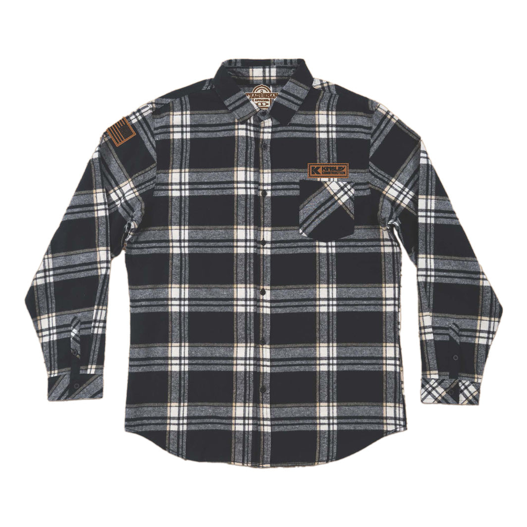 Mens Black and White Flannel – Kinsley Construction Pop Up Shop